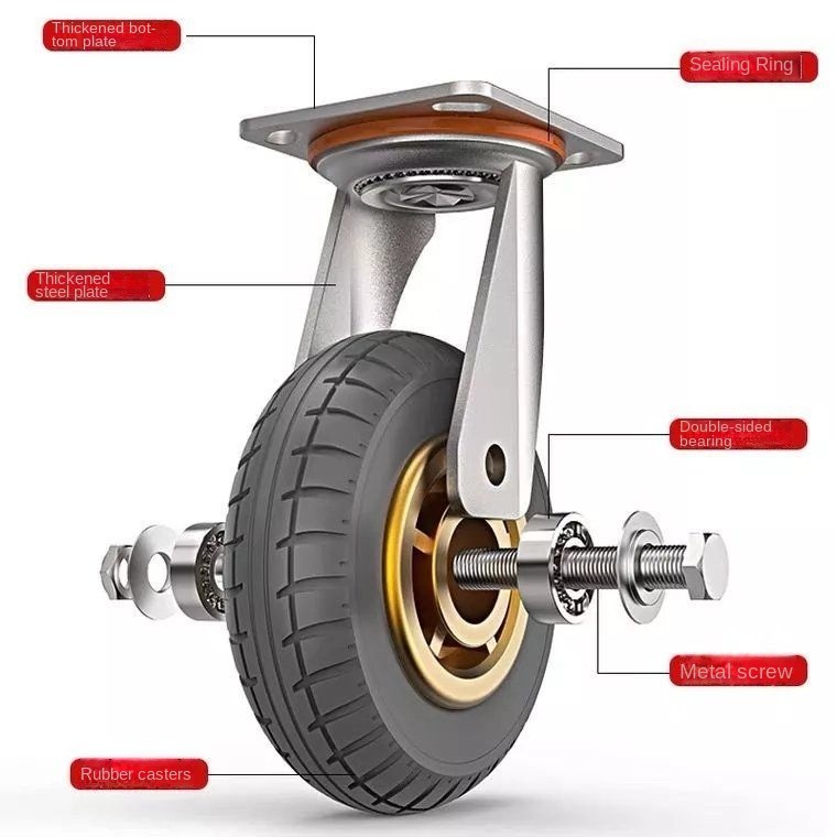 Jual Heavy Duty Universal Wheel with Brake Silent Pusher Flatbed ...