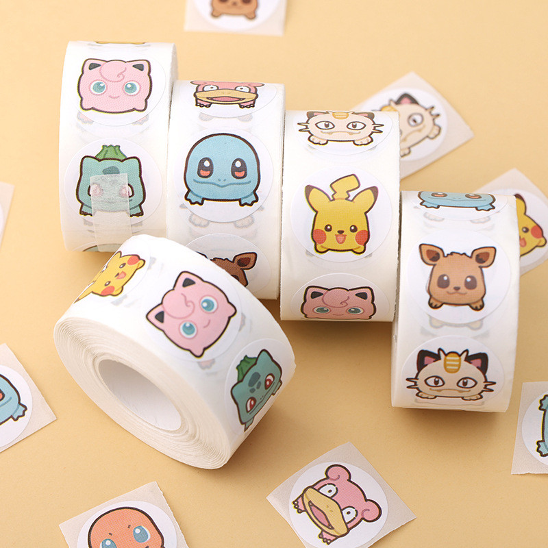 Jual 500pcs Roll Cartoon Pokemon Stickers Kawaii Anime Pikachu ...