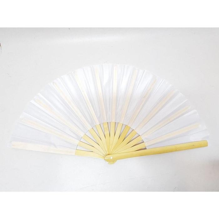 Jual Kipas Kayu Merah Kain Kuning Hijau Hitam Putih 30 Cm Polos Imlek ...