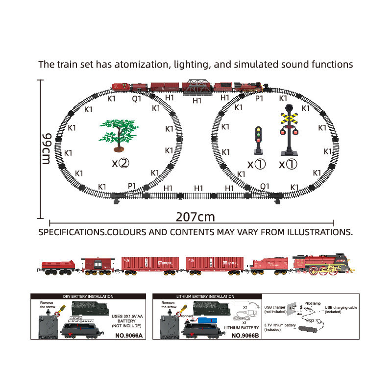 Jual Remote Control Train Toy Model ristmas Steam Train Set Railway ...