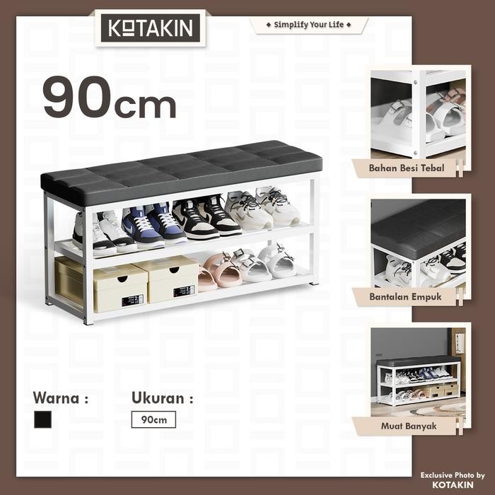 Jual Tempat Sepatu Duduk 2 Susun Besi Kuat Duduk Ruang Tamu Lemari ...