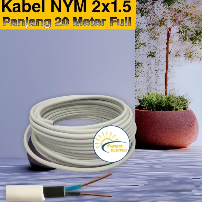 Jual Kabel Listrik NYM Kawat Tembaga 2x1.5 Panjang 20 Meter Full | Shopee Indonesia