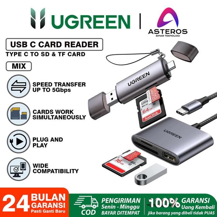 Jual Ugreen Card Reader Usb 3.0- Ugreen Adapter Card Reader for CF MS ...