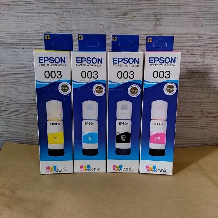 Jual Tinta Epson 003 Original 1 Set / 4 Warna BCMY Printer Toner untuk Printer Epson L1110-L5190 ...