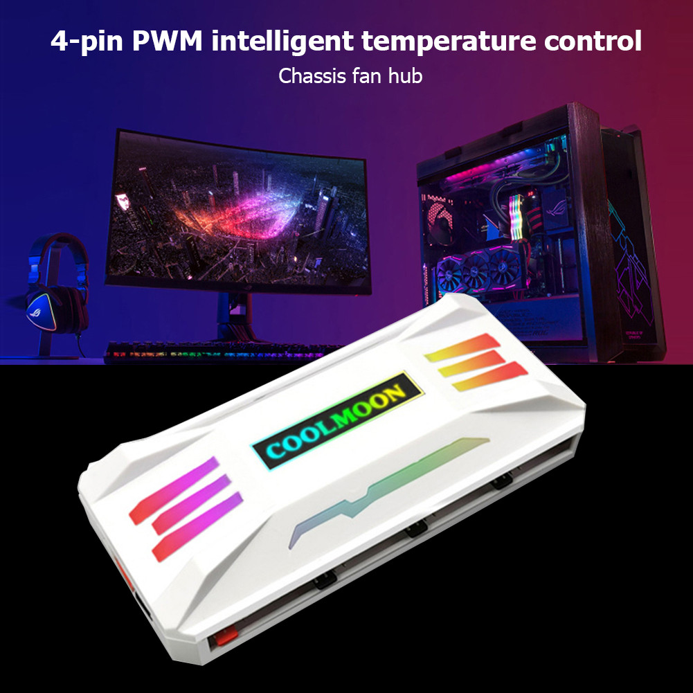 Jual COOLMOON RGB Controller 4Pin PWM 5V/3Pin ARGB Cooling Fan Smart ...