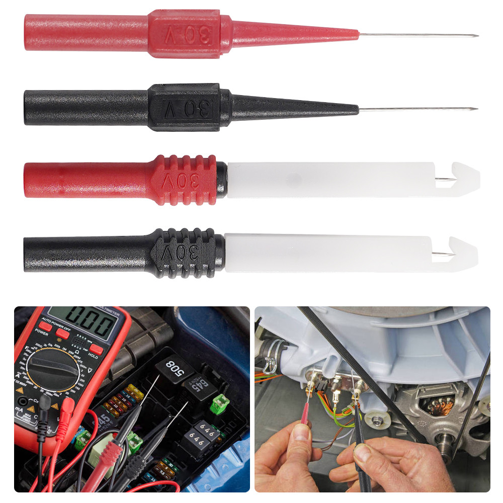 Jual 30V Car Multimeter Test Tip Probes Extention Back Insulation Wire ...