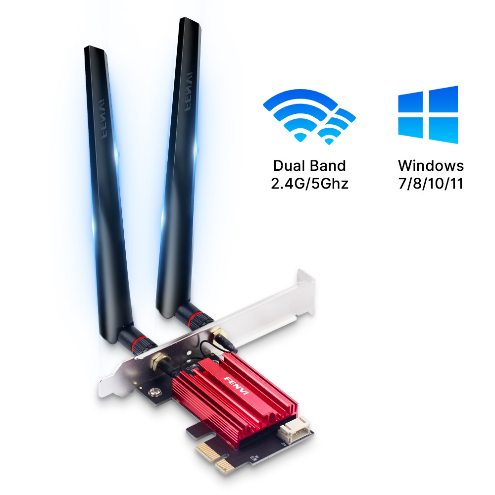 Jual fenvi 1200Mbps Wifi PCI-E Wireless Adapter Bluetooth 4.0 Dual Band 2.4G/5GHz AC1200 Network ...