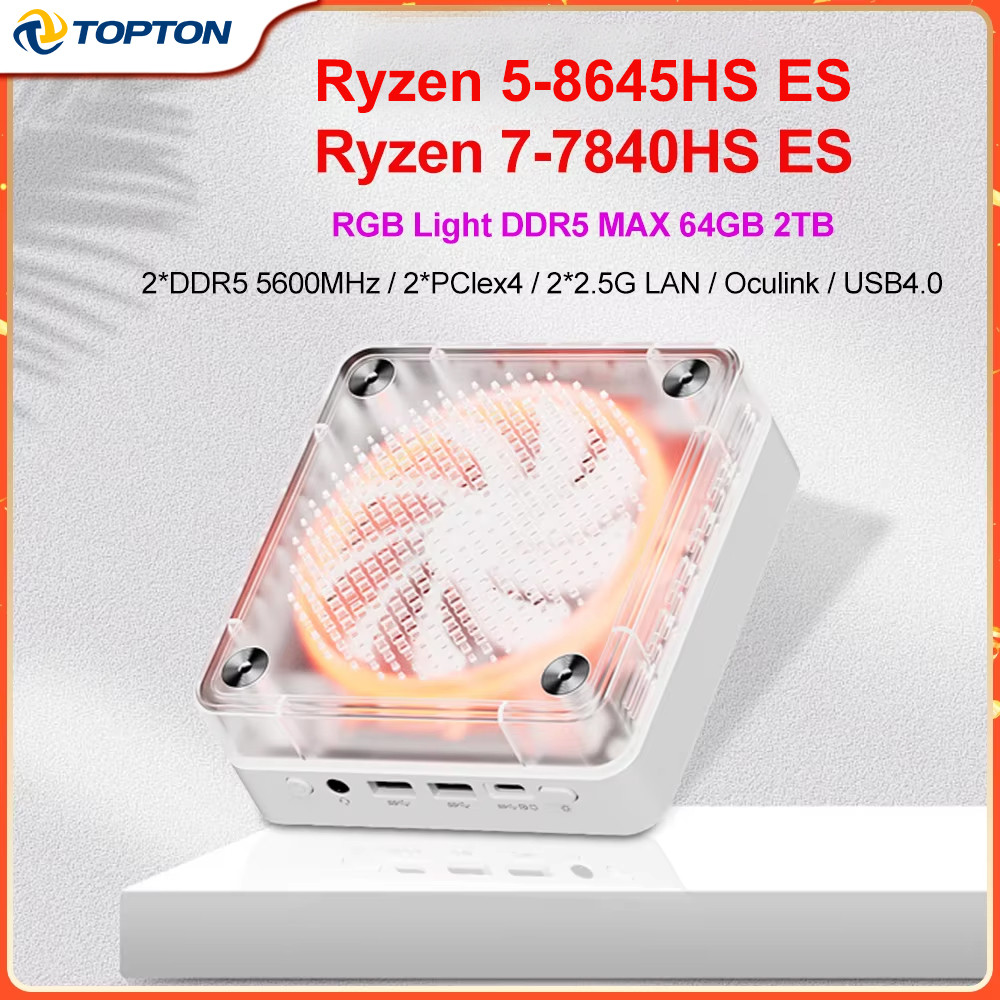 Jual RGB Mini PC Gaming AMD Ryzen 7 8845HS 7840HS ES R5-8645HS ES ...