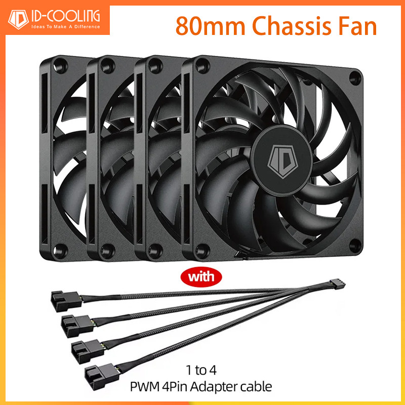 Jual 1-10PCS ID-COOLING NO-8010-PWM 80mm Ultra-Thin Fan Temperature ...