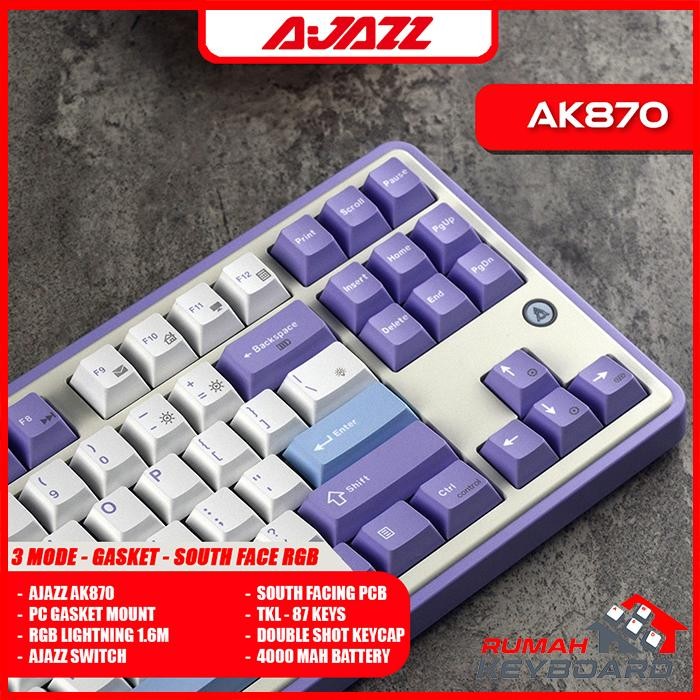 Jual (Expert) MECHANICAL KEYBOARD - AJAZZ AK870 - TKL 87 KEYS - 3 MODE - SOUTH FACING | Shopee ...