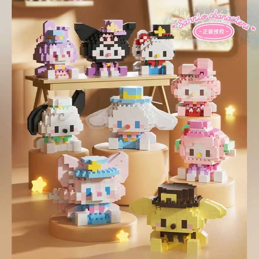 Jual Cute Sanrio Hello Kitty Anime Figure Building Blocks My Melody ...