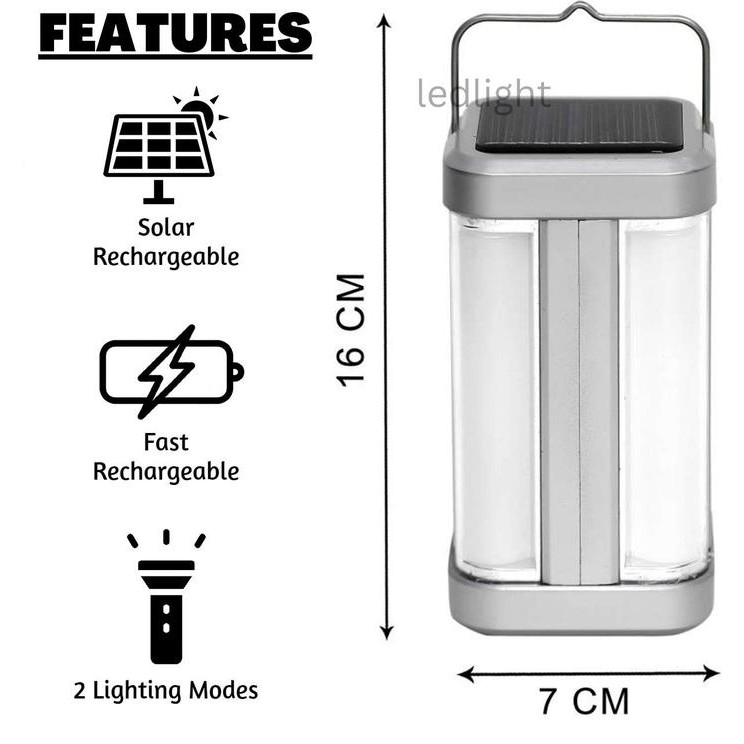 Jual Lampu Emergency LED Solar Panel Gantung - 4 Sisi Emergency Camping Lht Tenaga Surya Tahan ...