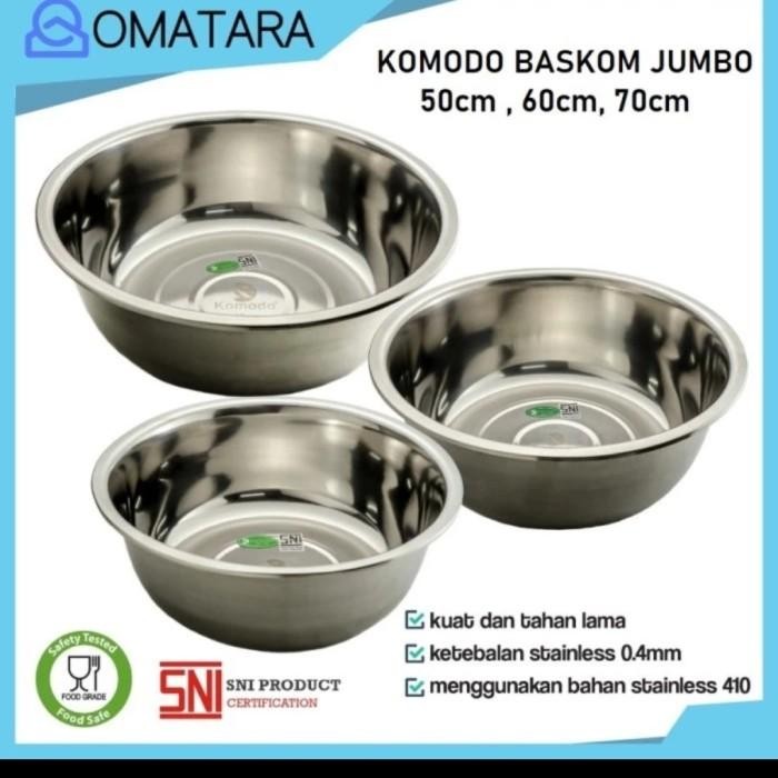 Jual Baskom Air Jumbo Stainless Komodo 50CM Basin Mixing Bowl Makanan ...