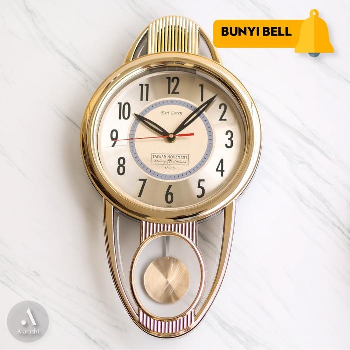 Jual Esti Loren Jam Dinding Bandul Melody Bunyi Setiap Jam | Shopee ...