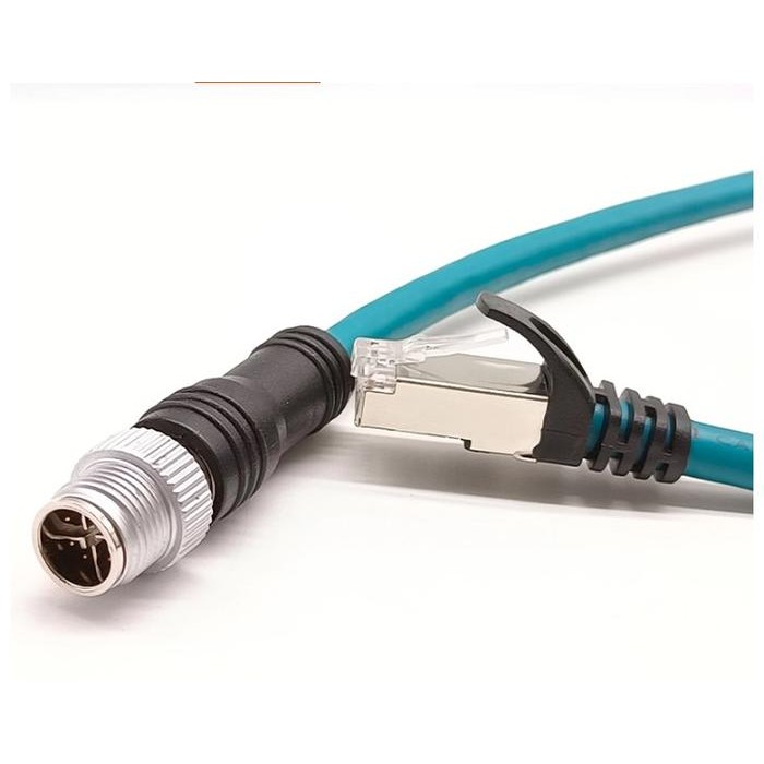 Jual M12 MALE X CODE 8 CORE MALE TO RJ45 SOCKET CONNECTOR CABLE 2 METER ...