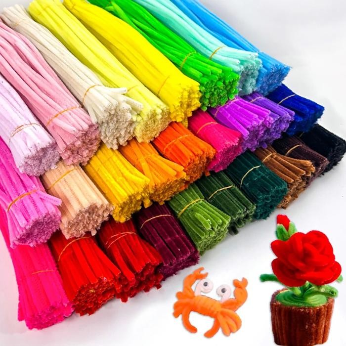 Jual Pipe Cleaner Kawat Bulu 30cm 100 Pcs/Kawat Bulu Mainan Anak Craft ...