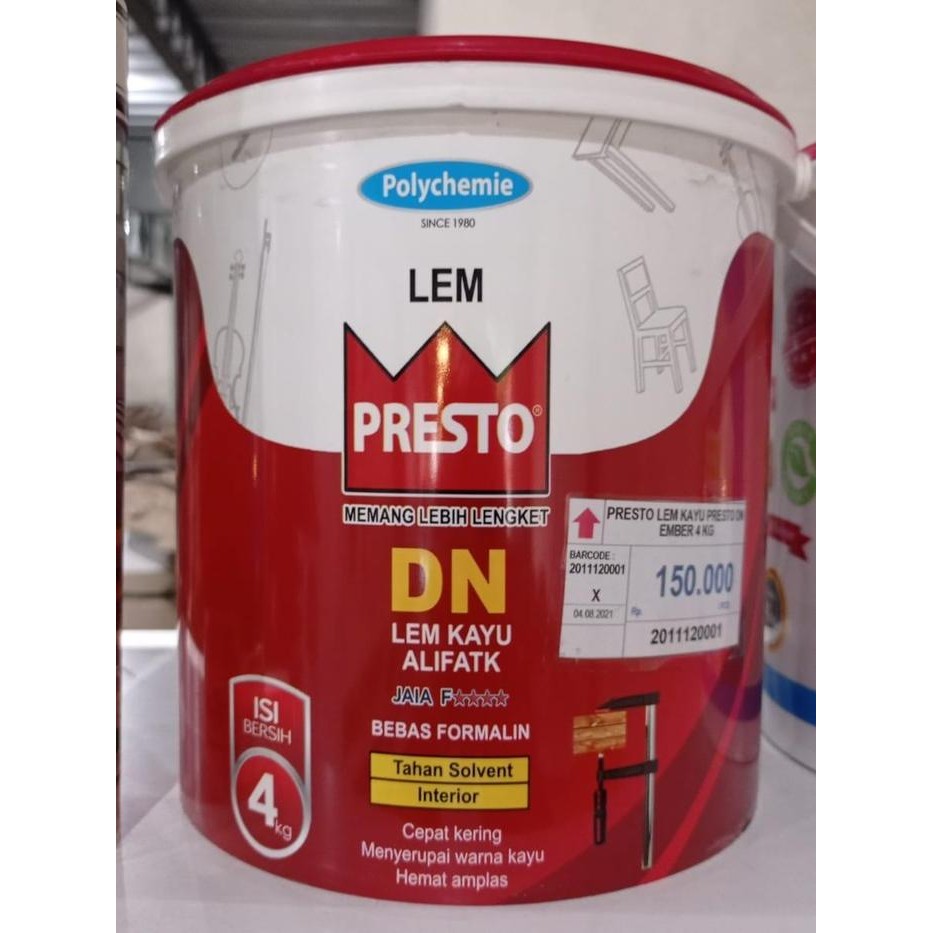 Jual Presto Lem Kayu Presto DN Galon 4kg | Shopee Indonesia