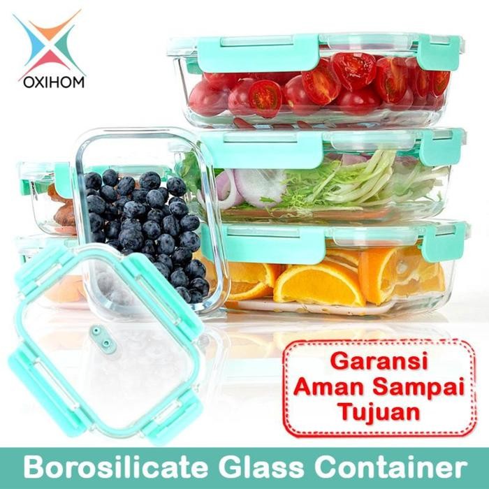 Jual Oxihom Kotak Tempat Makan Kaca Glass Food Container Kedap Udara G8 ...