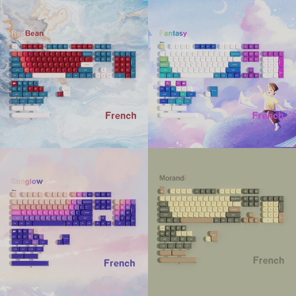 Jual French PBT MOA Keycap ISO FR Layout Keycaps For Cherry Mx Switch ...