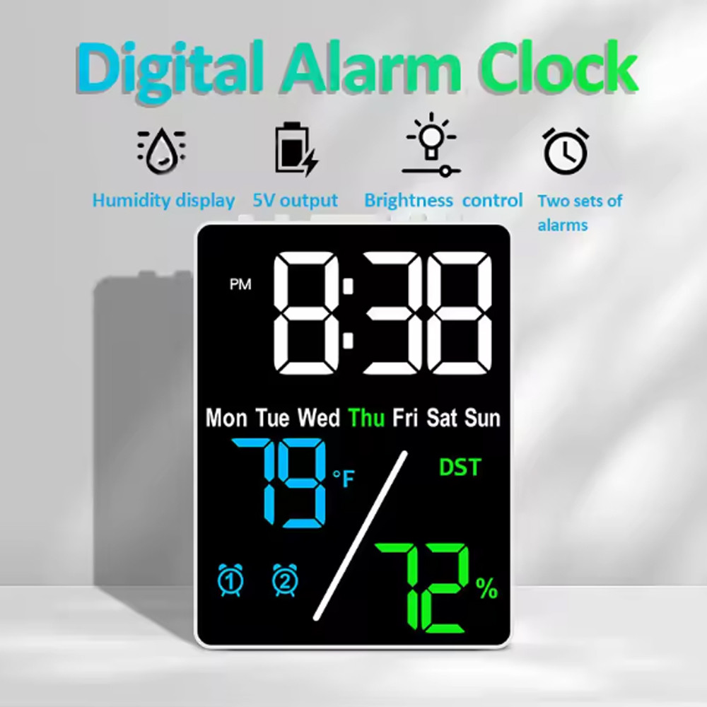 Jual DICO Jam Meja Digital LED Smart Alarm Clock Temperature Large ...