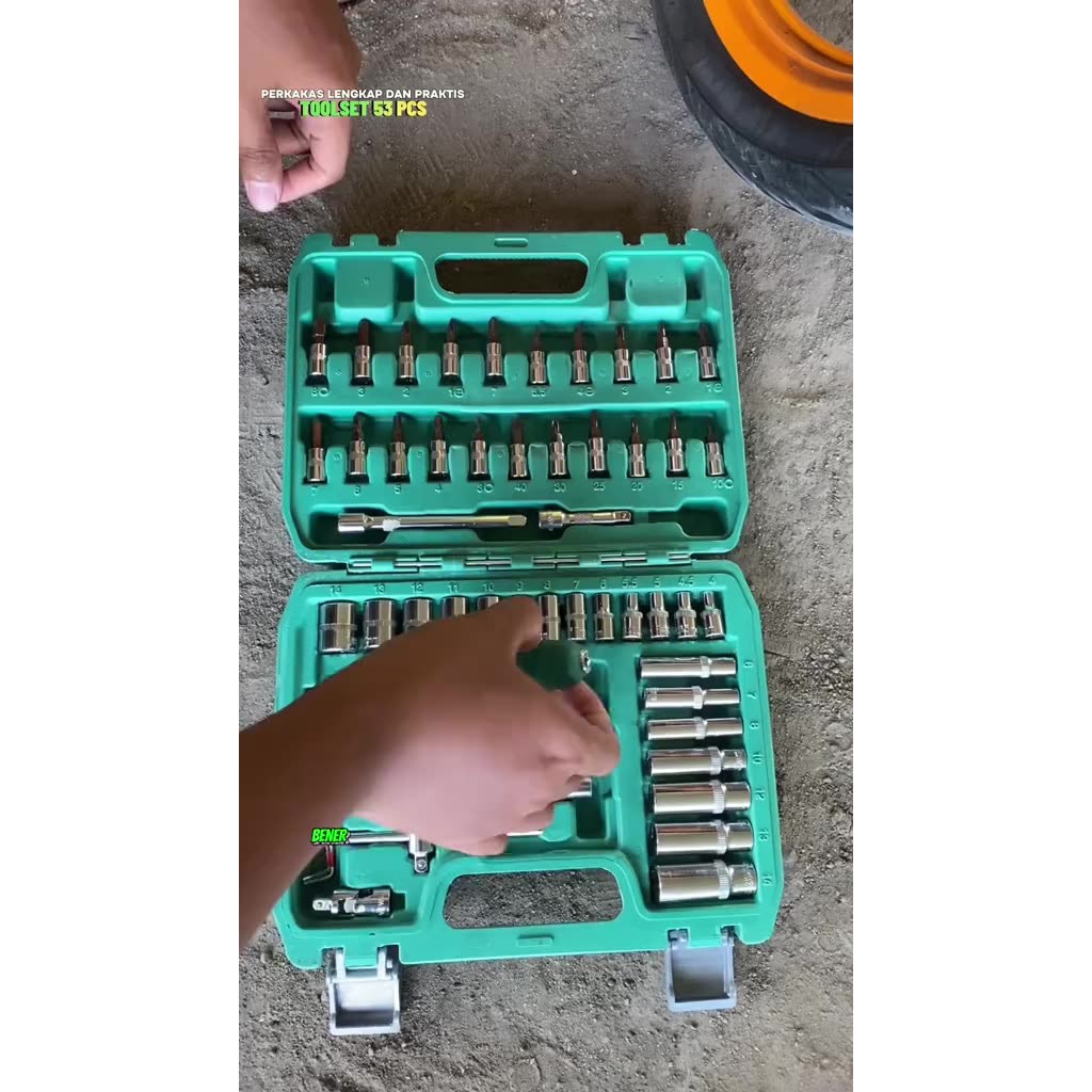 Jual ISKU Kunci Shock Set 53pcs 24gigi/ Full Lengkap Socket Toolkit 53 ...