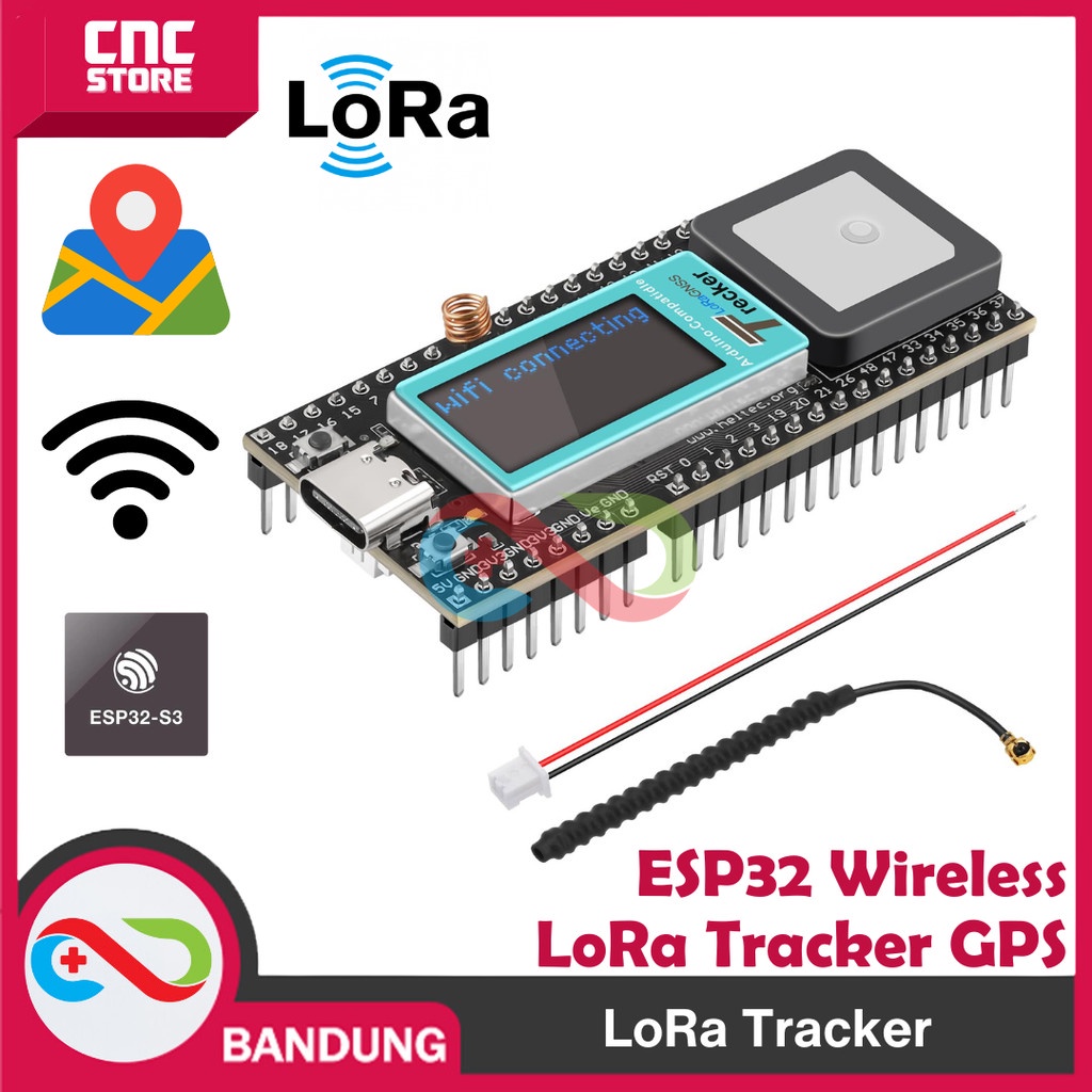 Jual LORA TRACKER HTIT-TRAKER ESP32-S3 SX1262+UC6580 GNSS GPS 863MHZ ...