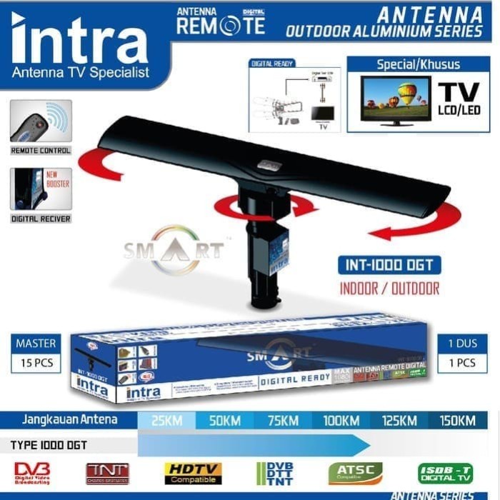 Jual Antena TV digital / Analog Remote Indoor/Outdoor Intra INT 1000 DGT | Shopee Indonesia
