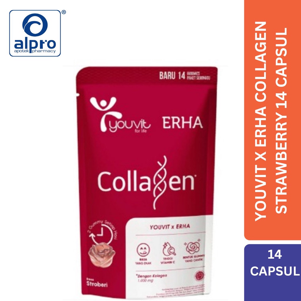 Jual Youvit Collagen 1000Mg Straberry 14S | Shopee Indonesia
