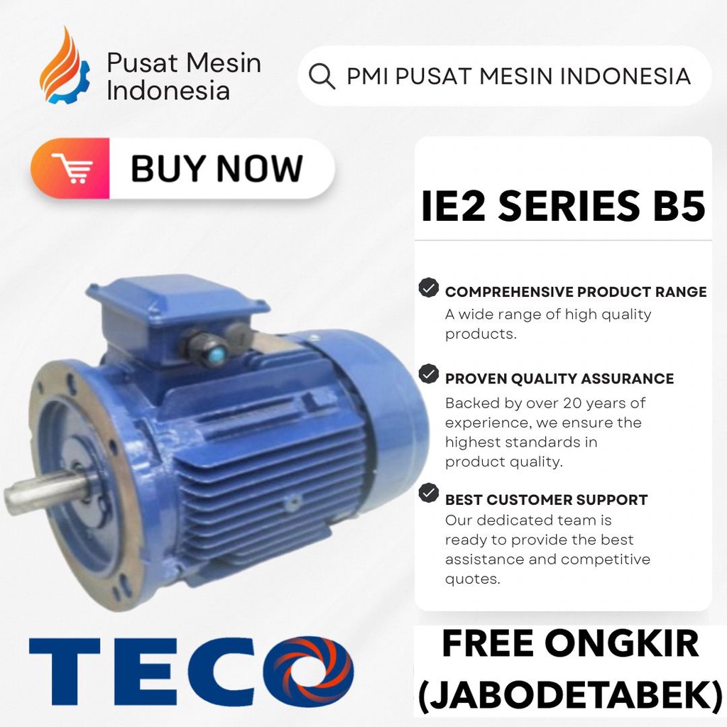 Jual ELEKTRO MOTOR TECO AESU1S IE1 4P 5,5KW 7,5HP 3PHASE 380V B5/ DINAMO ELECTRIC MOTOR/ ELECTRO ...