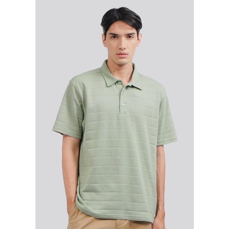 Jual Executive Textured Polo Shirt with Button Mint | Shopee Indonesia