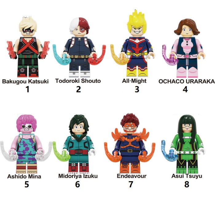 Jual My Hero Academia Bakugo Shoto Uraraka Mina Midoriya Action Mini ...
