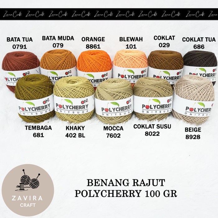 Jual Flashshow BENANG RAJUT POLYCHERRY ONITSUGA SERI COKLAT 100 GR ...
