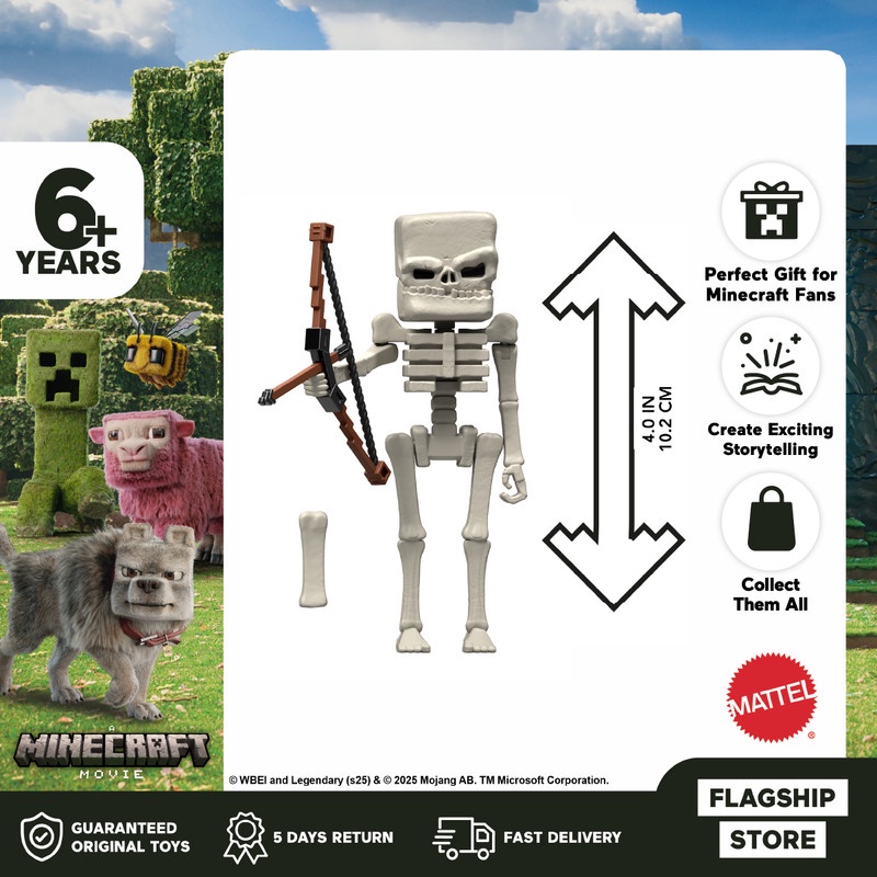 Jual Minecraft Movie 4-inch Skeleton Character & Accessories - Mainan ...
