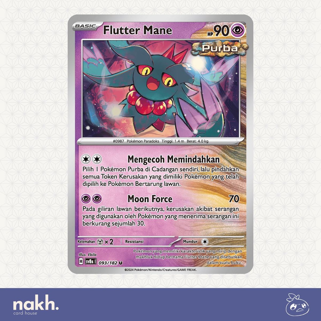 Jual Kartu Pokemon TCG Indonesia kilat rasi sv8s 093/182 Flutter Mane | Shopee Indonesia