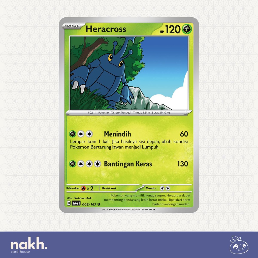 Jual Kartu Pokemon TCG Indonesia topeng transfigurasi sv6s 008/167 Heracross | Shopee Indonesia