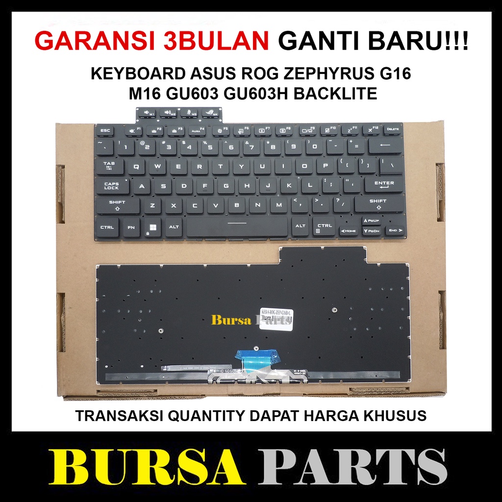 Jual Keyboard Asus Rog Zephyrus g16 m16 gu603 gu603h Backlight | Shopee ...