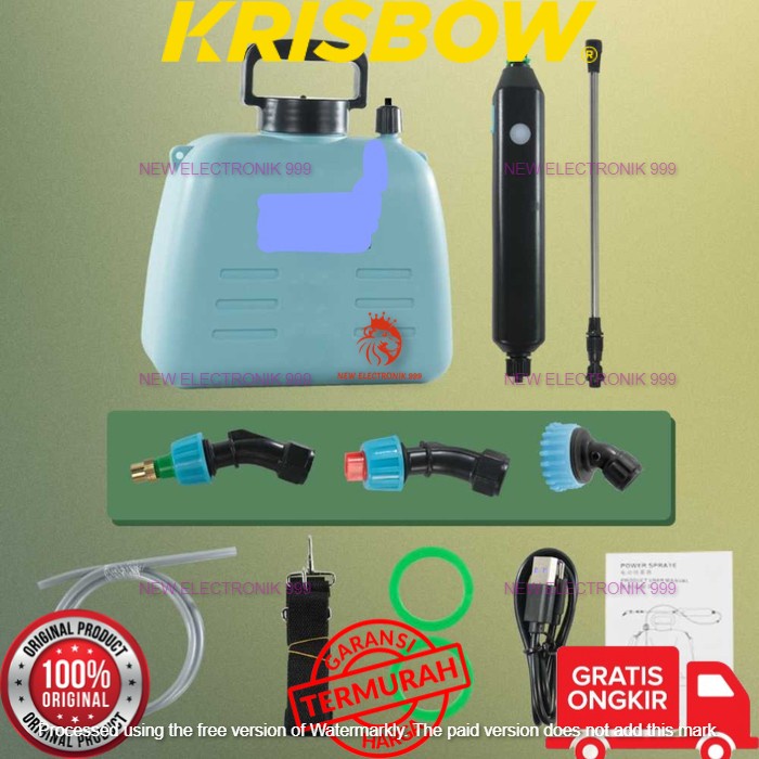 Jual Krisbow Knapsack Sprayer Electric 5L 2500 Mah Nrks5E | Shopee ...