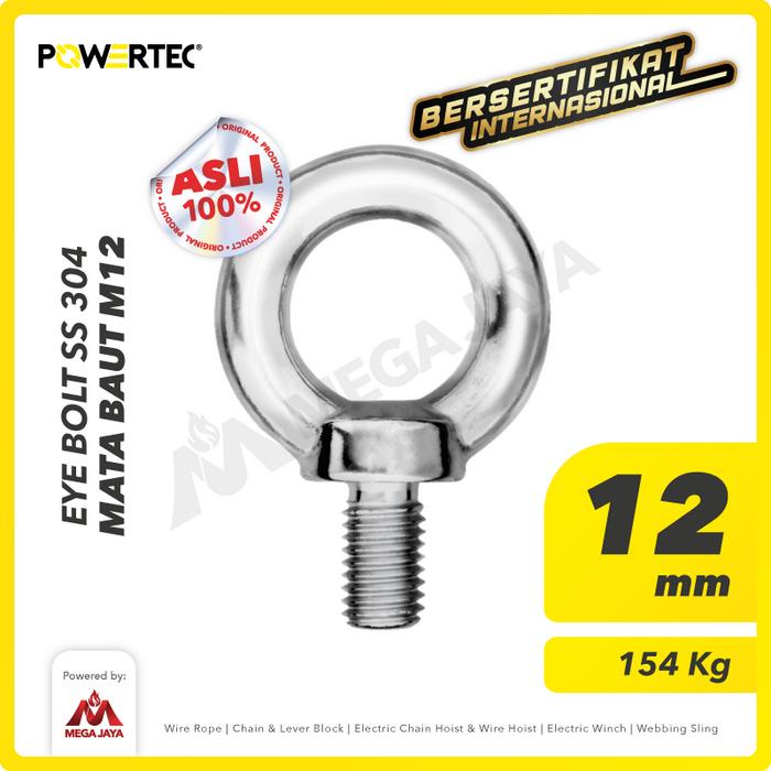Jual POWERTEC Eye Bolt / Mata Baut SS 304 M12 | Shopee Indonesia