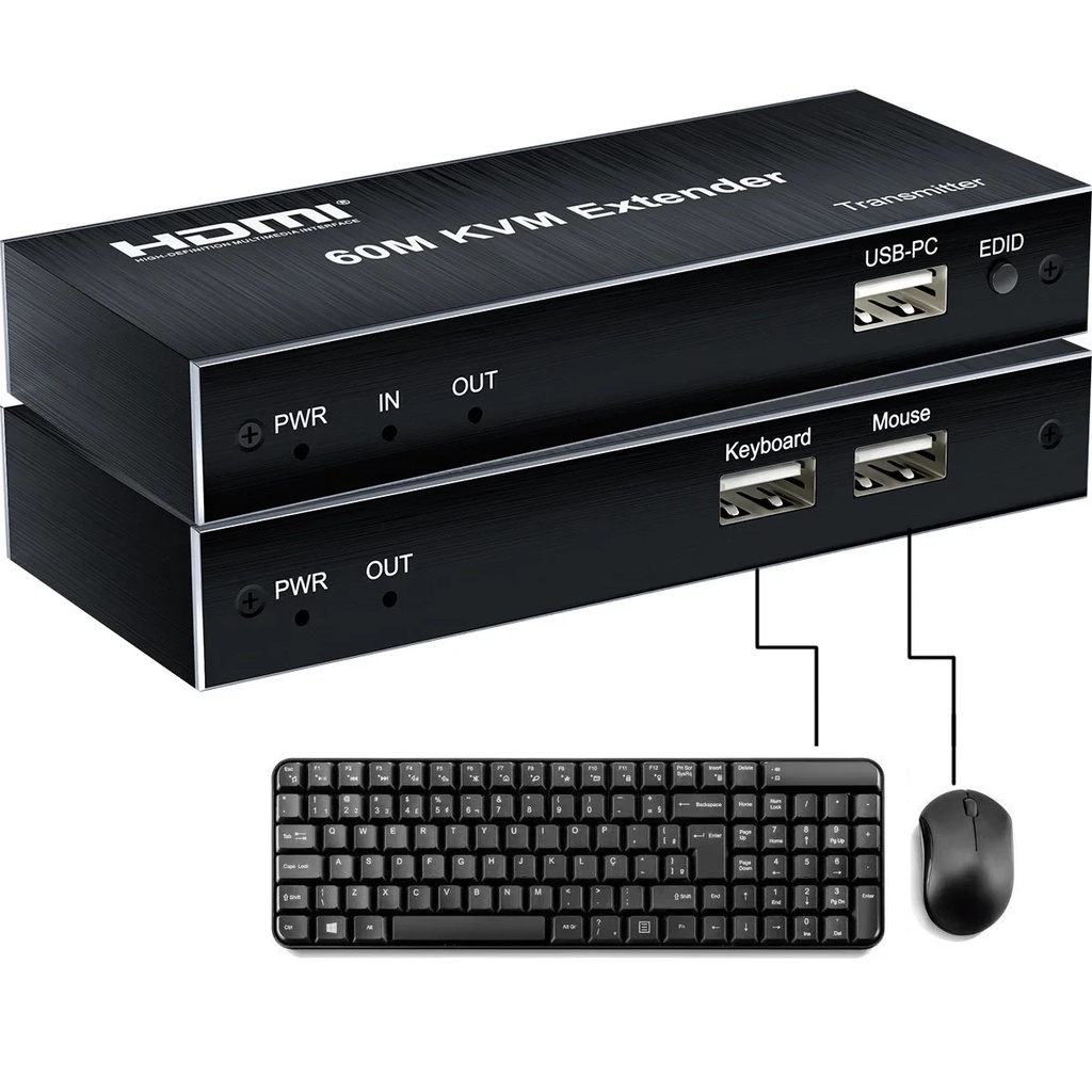 Jual BARU 60M HDMI KVM Extender By Cat5e Cat6 Rj45 Ethernet Cable KVM ...