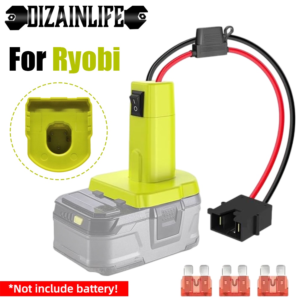 Jual Power Wheels Adapter for Ryobi 18V Battery with Fuse Switch DIY ...