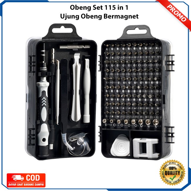 Jual Obeng Hp full set Obeng Service Komputer Laptop Hp Servis 115 in 1 | Shopee Indonesia