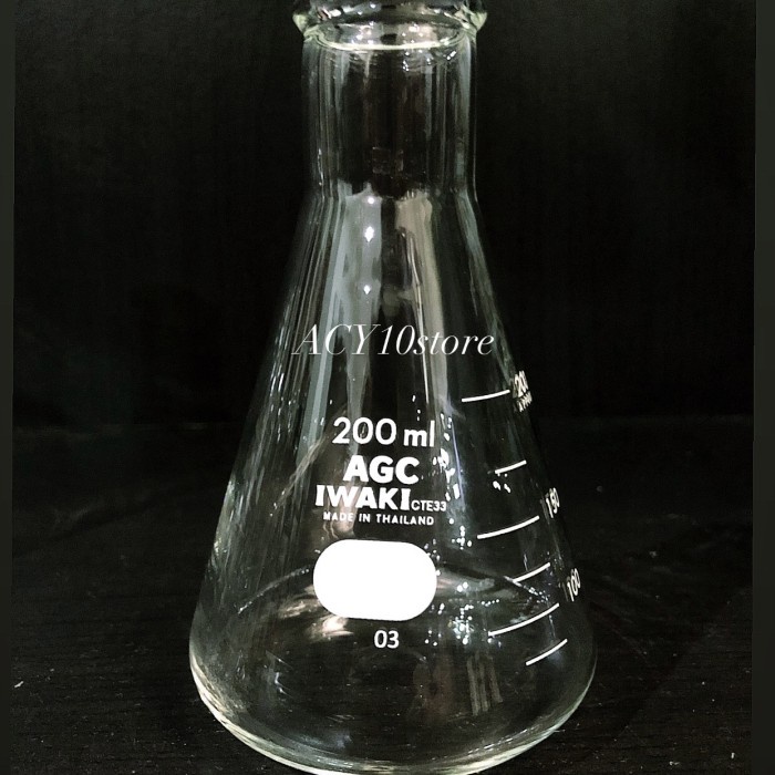 Jual JTTOP" IWAKI ERLENMEYER FLASK 20ML, 25ML, 50ML, 100ML, 200ML | Shopee Indonesia