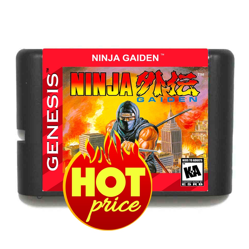 Jual Ninja Gaiden 16 Bit Md Game Card Reproduction Cart For Sega ...