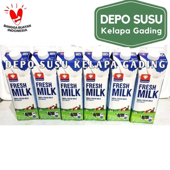Jual Susu Diamond Fresh Milk Satuan 1 Liter 1lt Diamon Full Cream Segar Plain lt Pasteurisasi ...