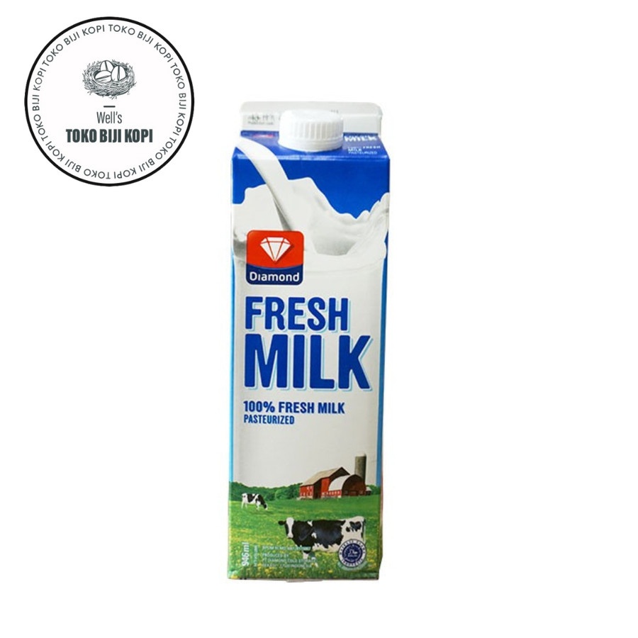Jual SUSU SEGAR FRESH MILK PASTEURISASI DIAMOND PLAIN 946 ML (1 LITER ...