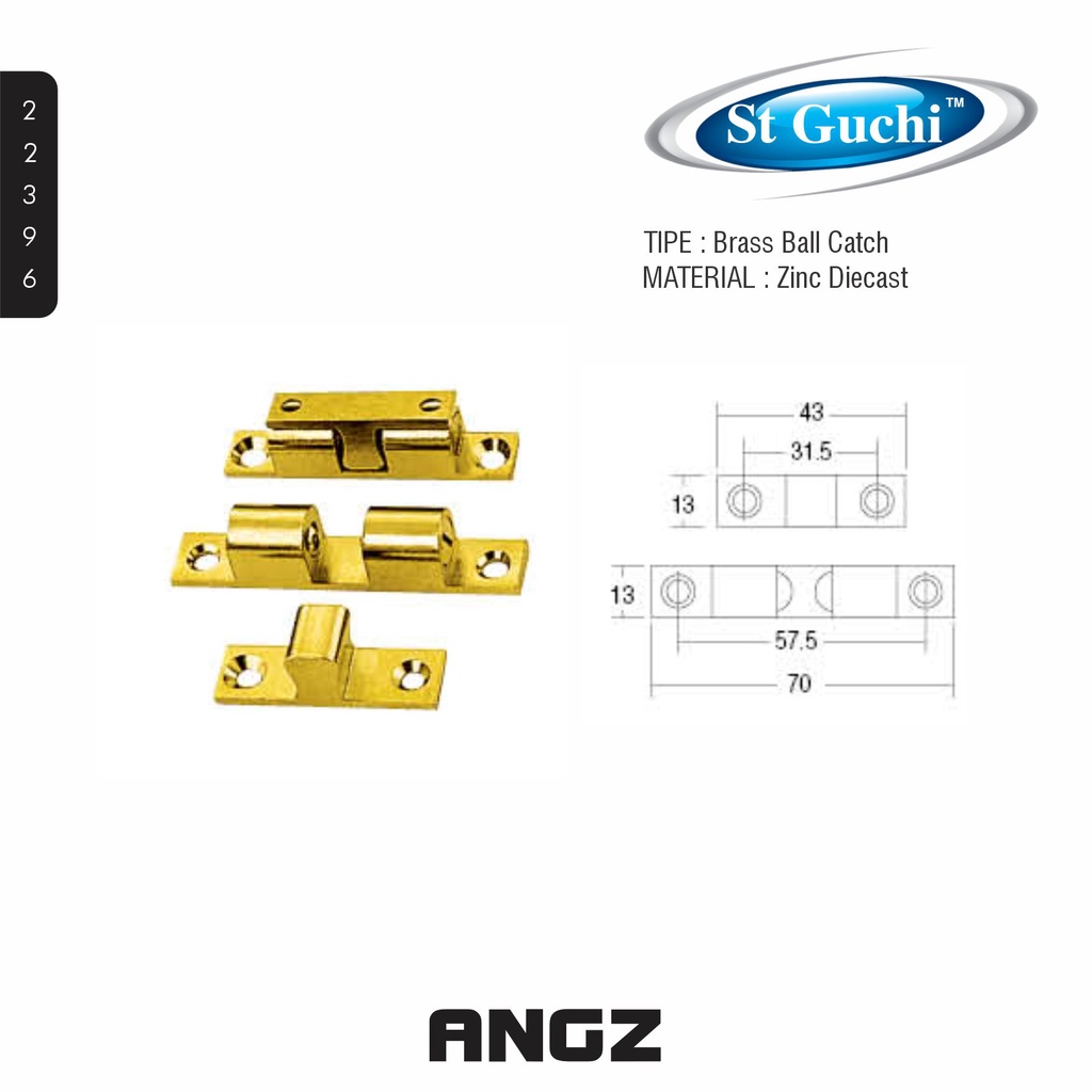 Jual Brass Ball Polished Lock Jepit Udang Kuningan Kecil Pintu Kabinet ...