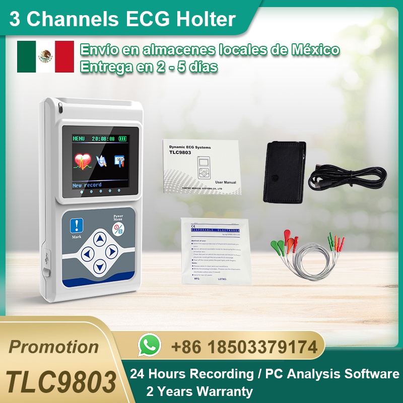 Jual SFC Genuine CONTEC 3 Channels ECG Holter, EKG Holter, Dynamic ECG ...