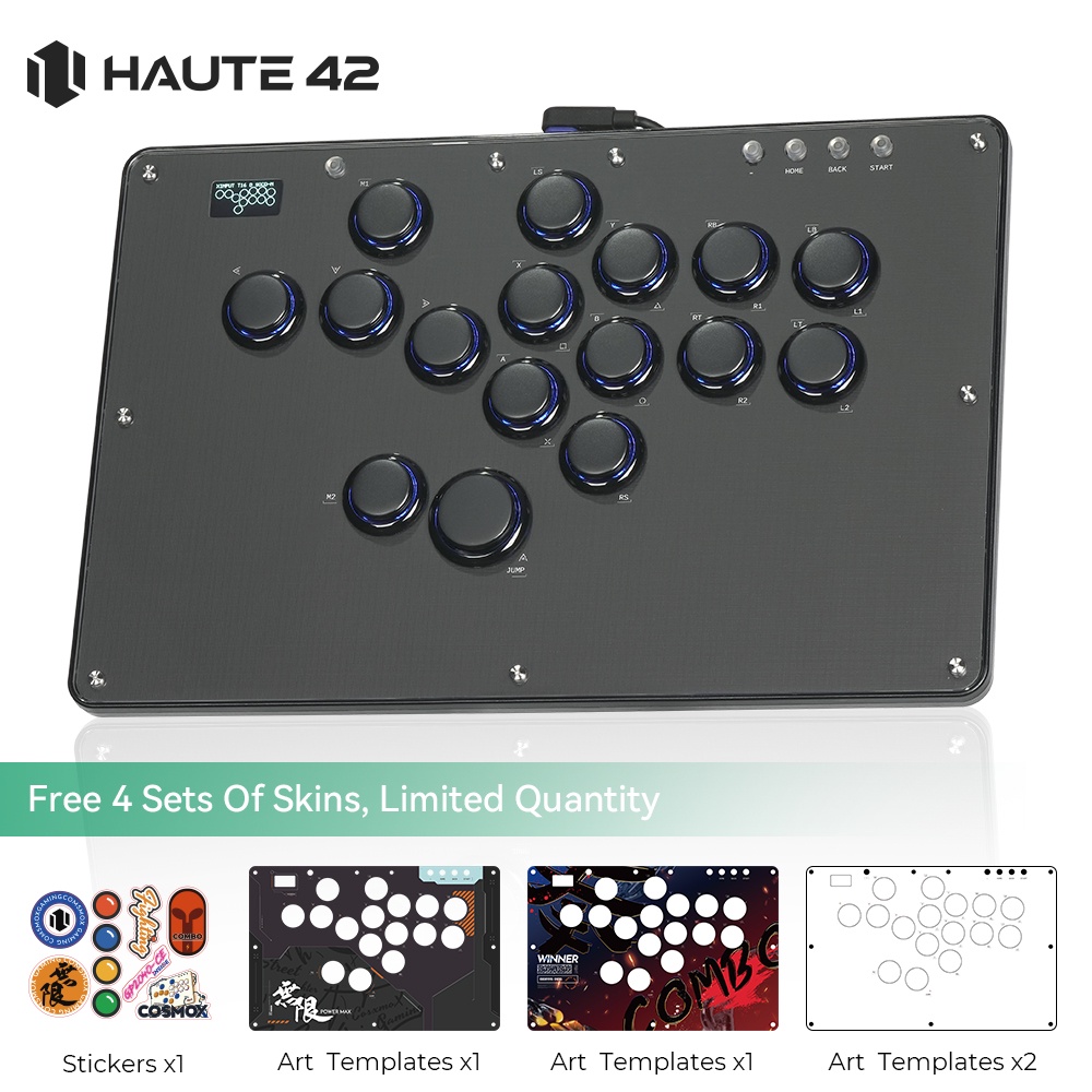 Jual Haute42 Fightstick Joystick Arcade Hitbox Button Rim Leverless Controller For Pc/Ps4/Ps5 ...