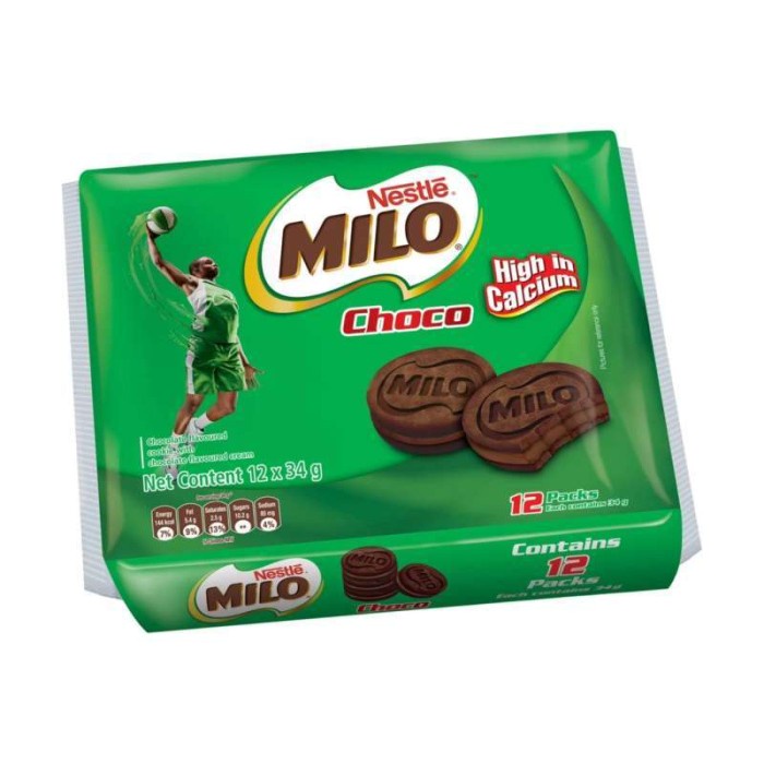 Jual Nestle Milo Sandwich Cookies Choco / Milo Choco Biscuit 12 X 34 ...