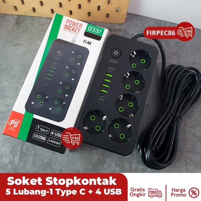 Jual JT READY STOP KONTAK SMART POWER STRIP SOCKET COLOKAN LISTRIK 5 ...